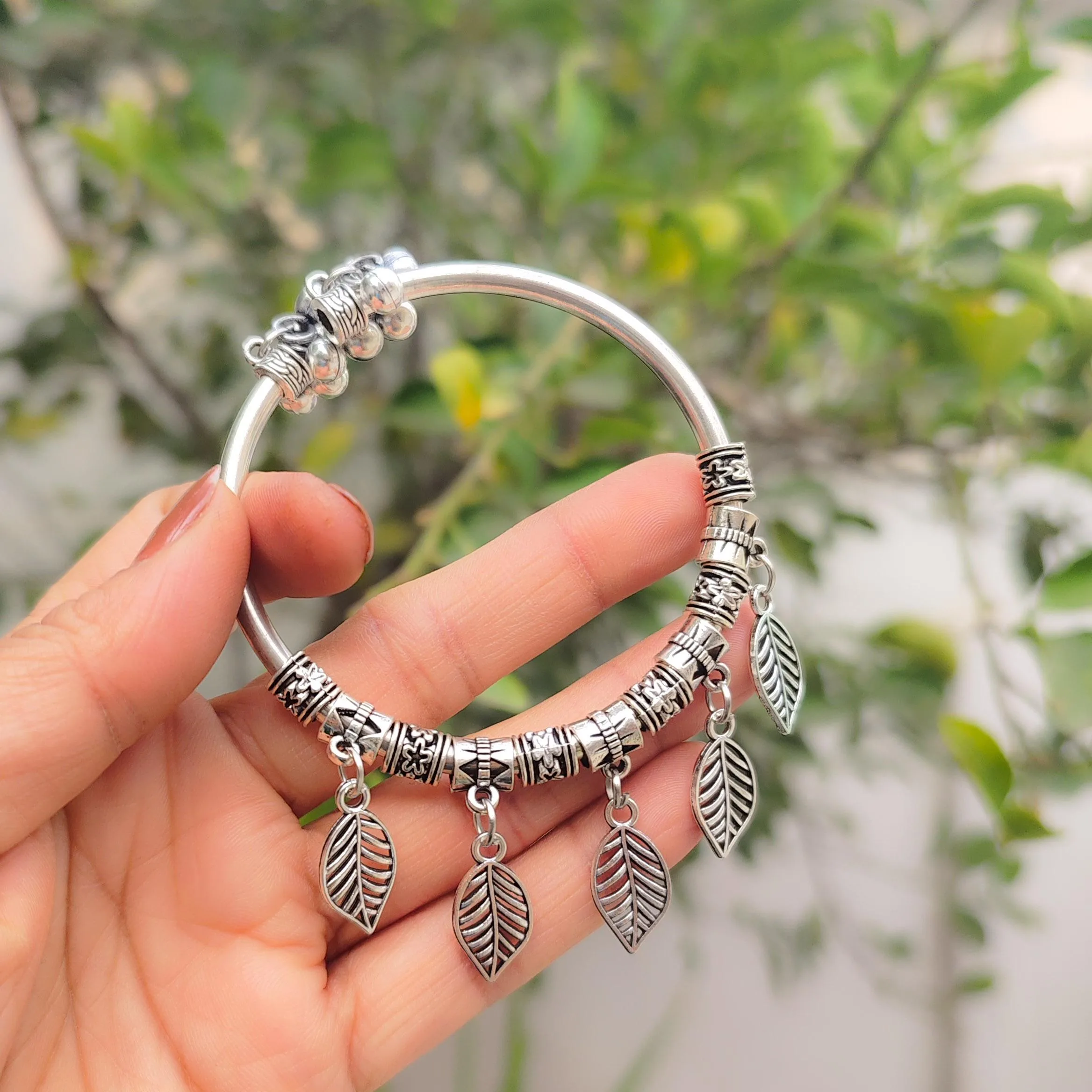 Stylish Adjustable Oxidised Leaf Bracelet - Trendy Armlet For Women ...