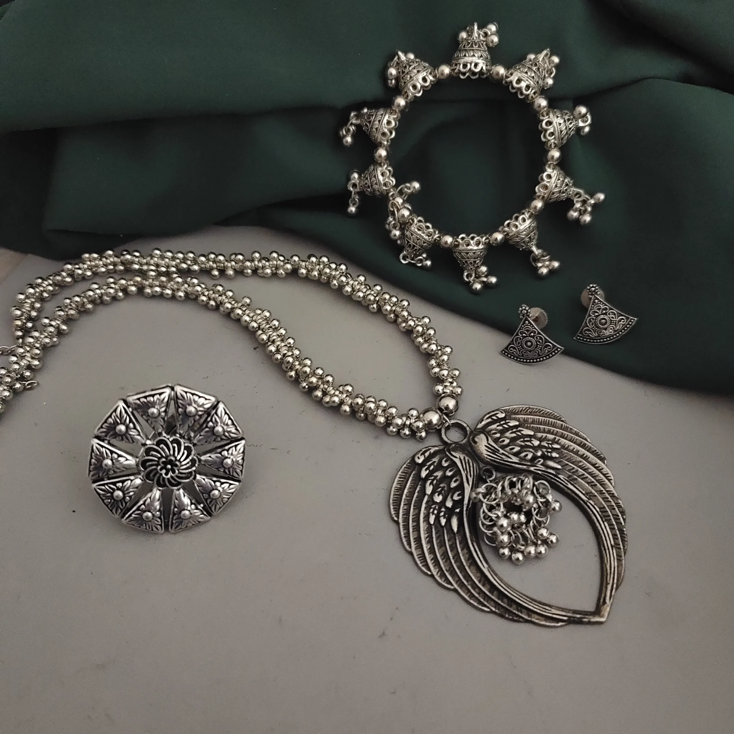 Chic Oxidised Jewelry Combo Set For Weddings & Events - Glamaya