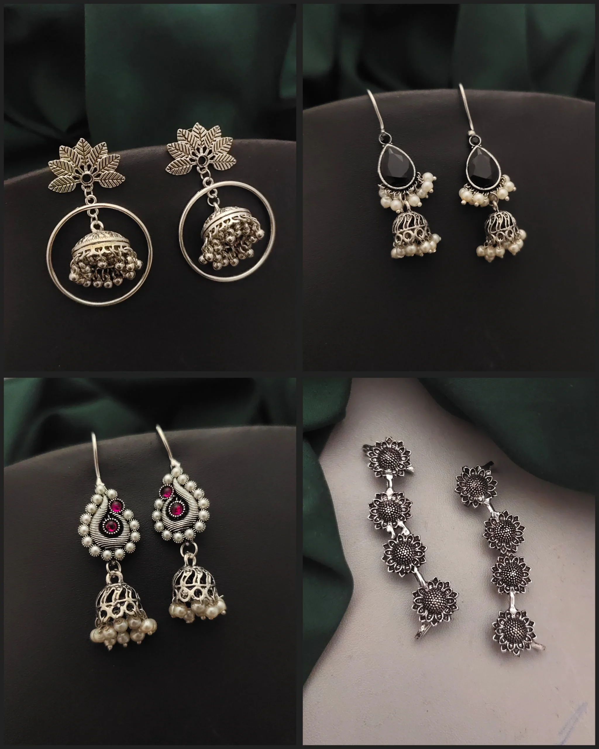 Trendy Oxidised Combo Earring Set - Stylish & Affordable! - Glamaya