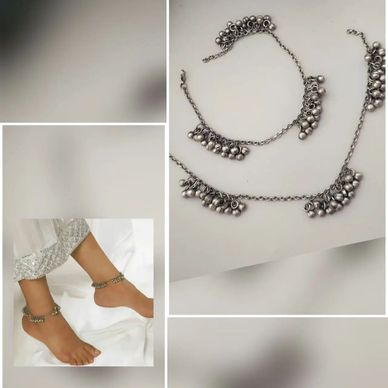 Ethnic Oxidised Ghungroo Anklet: Traditional Charm - Glamaya